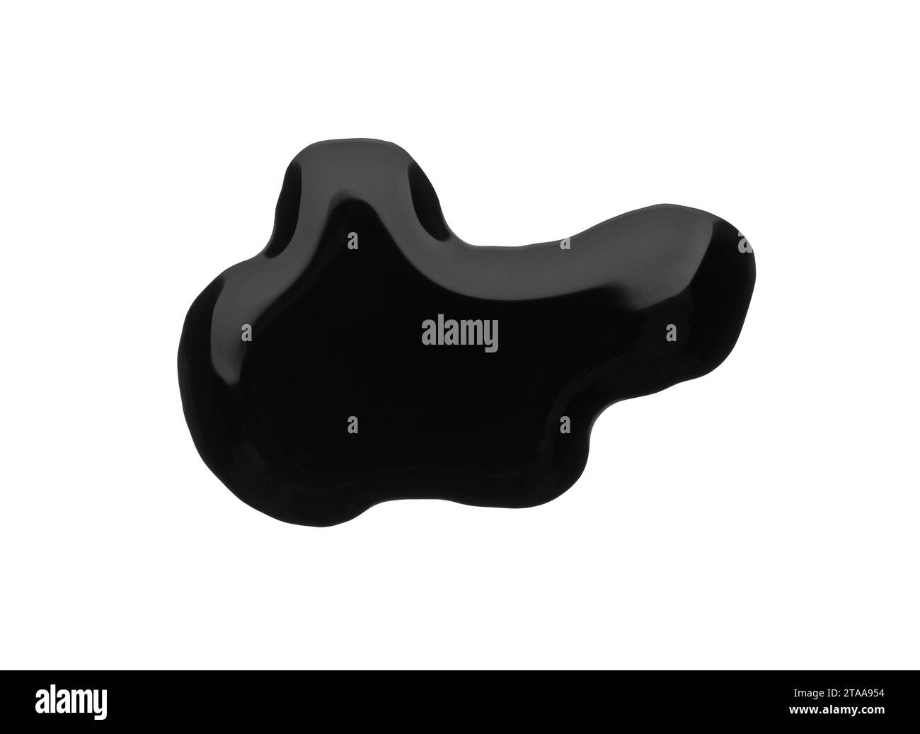 Blot of black liquid on white background, top view Stock Photo - Alamy