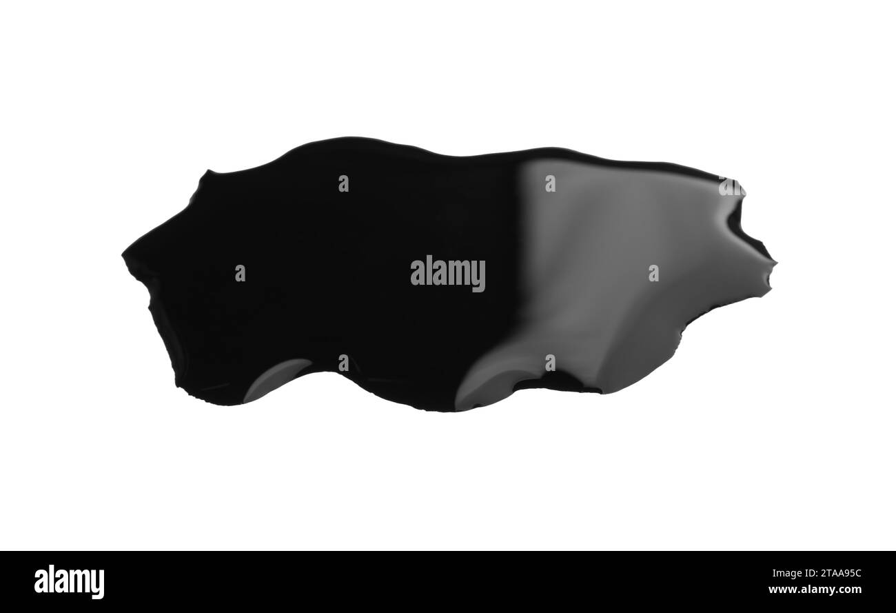 Blot of black liquid on white background Stock Photo - Alamy