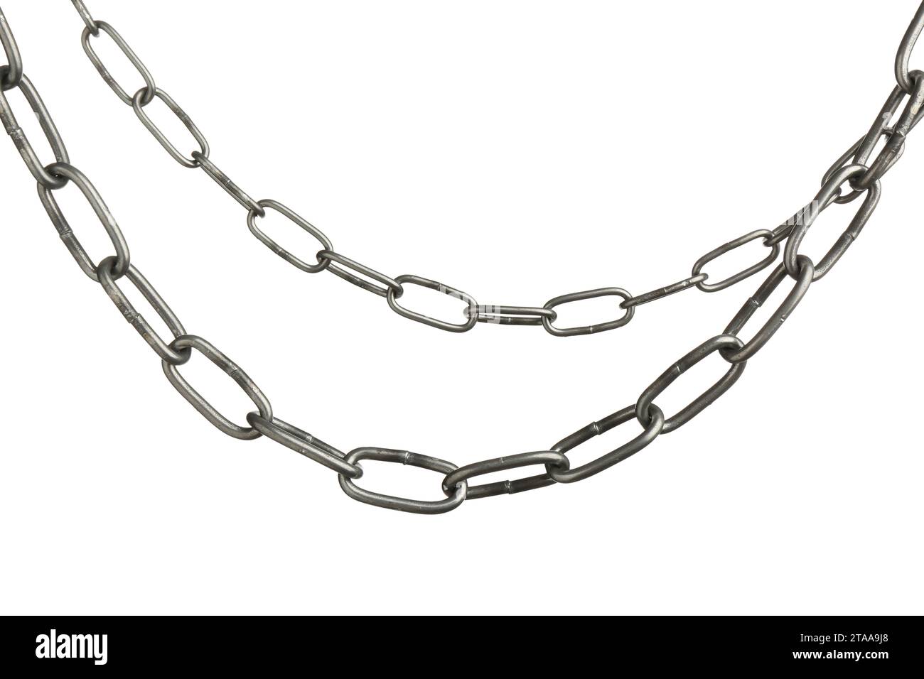 Two common metal chains isolated on white Stock Photo - Alamy