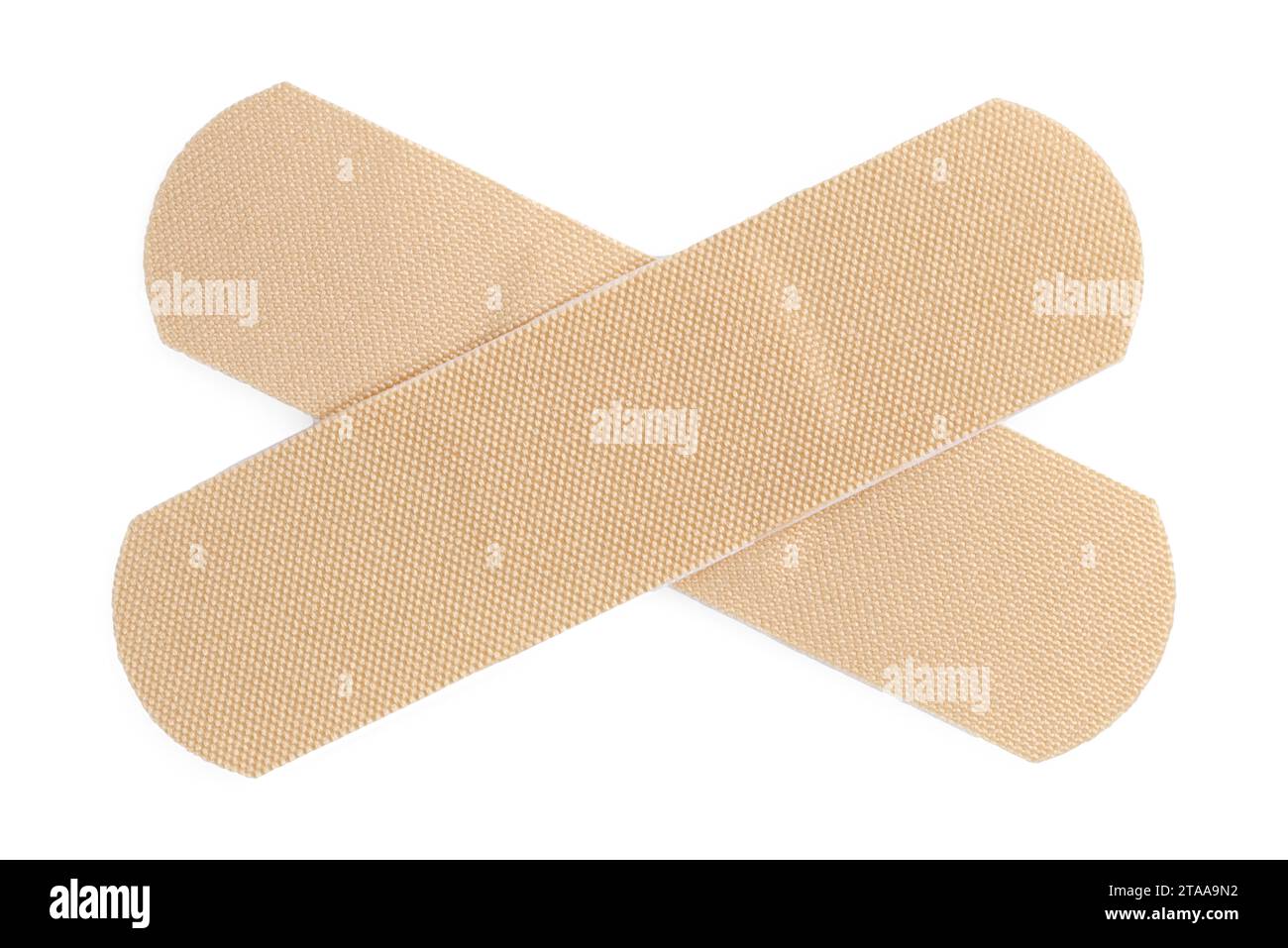 Medical adhesive bandages isolated on white, top view Stock Photo - Alamy