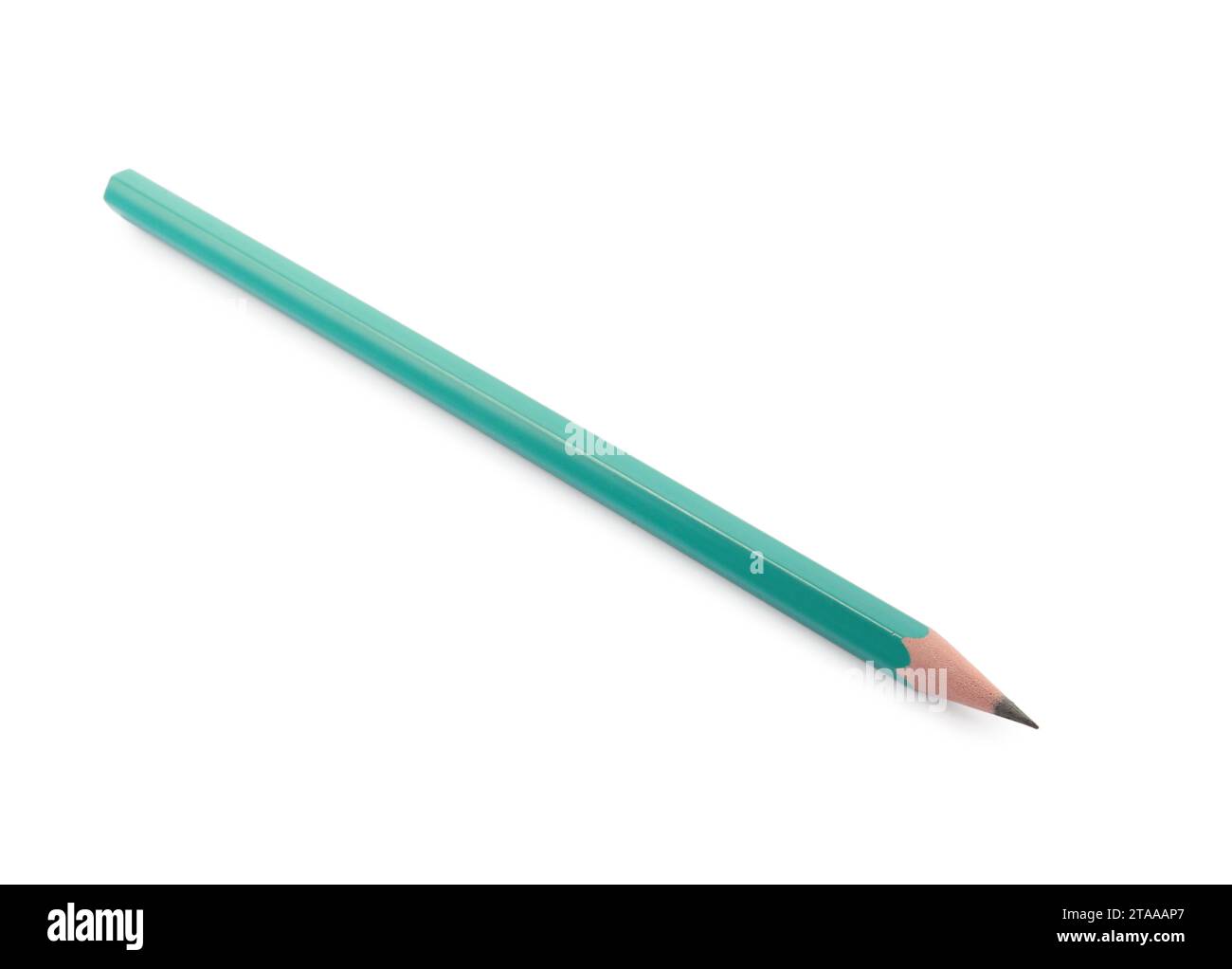 One sharp graphite pencil isolated on white Stock Photo - Alamy