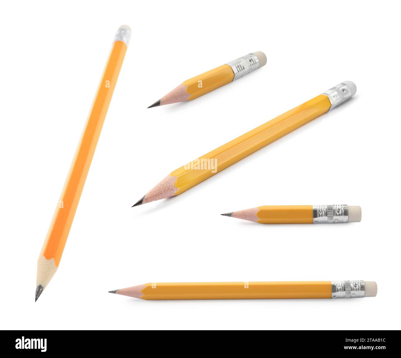 Sharp graphite pencils isolated on white, set Stock Photo - Alamy