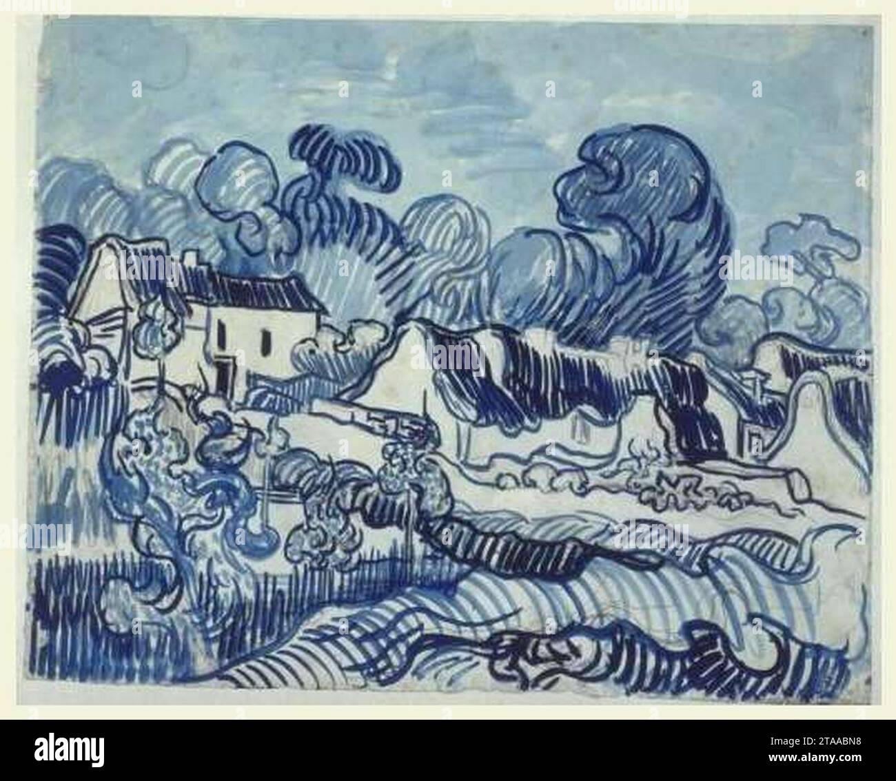 Vincent van Gogh - Landscape with Cottages Stock Photo - Alamy
