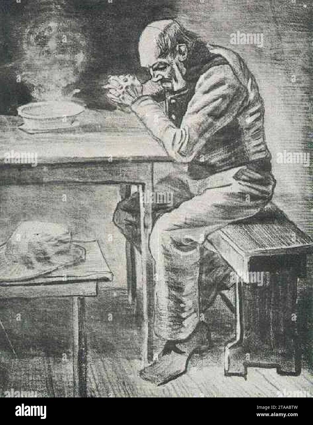 Vincent van Gogh - Prayer Before the Meal F1002 Stock Photo - Alamy