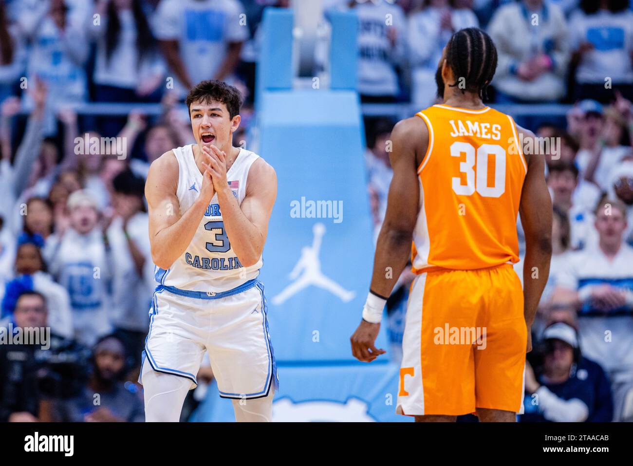 Chapel Hill, NC, USA. 29th Nov, 2023. North Carolina Tar Heels guard ...