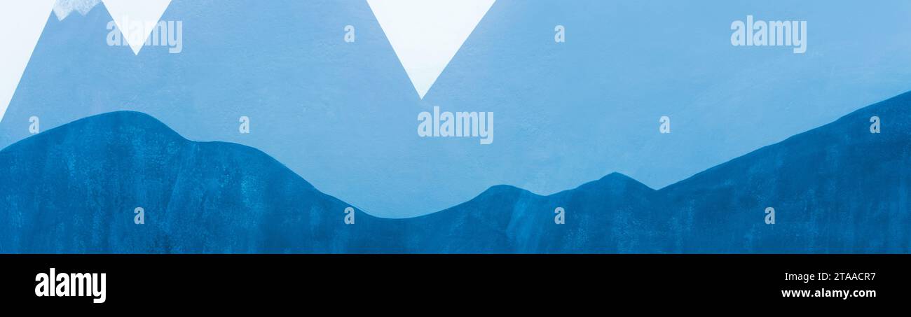 Cold Blue Cool Shade Tint Abstract View Wall Design Rock Mountain ...