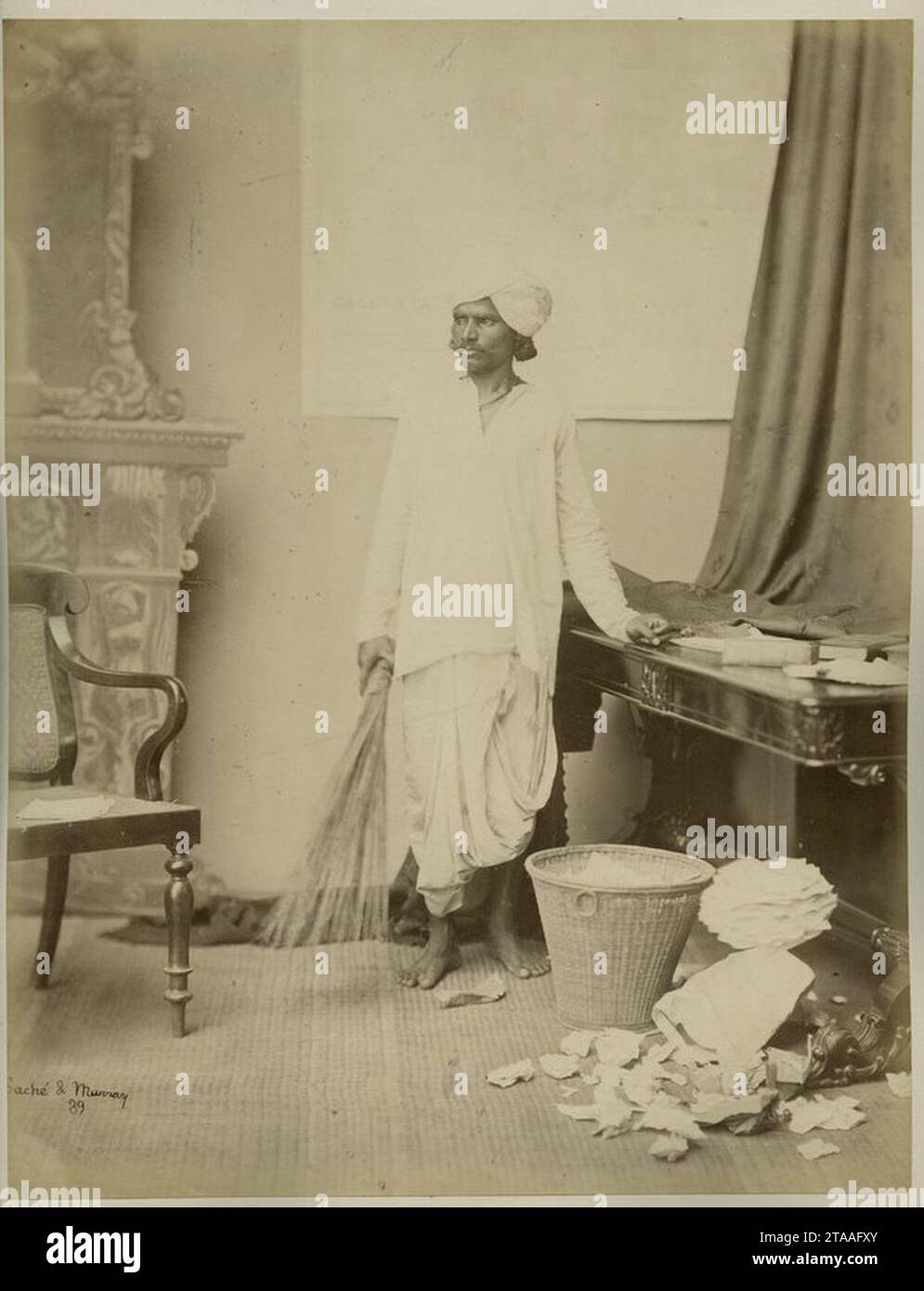Vintage photograph of a house servant in the 1870s Stock Photo - Alamy