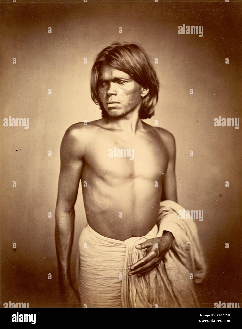 Vintage photograph of an Indian man from Eastern Bengal in the 1860s ...