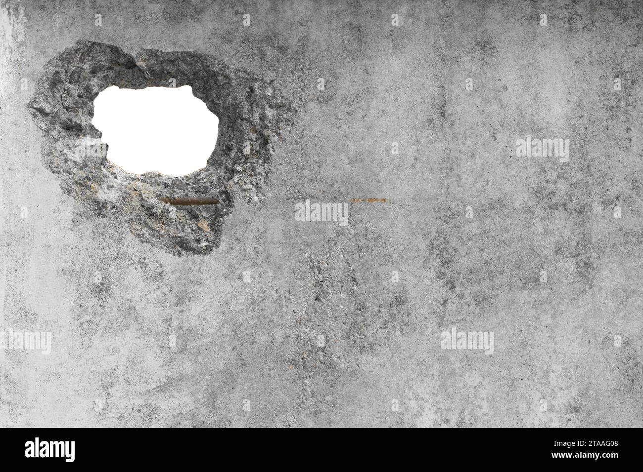 Hole circle round in concrete fence wall, isolated white Stock Photo ...