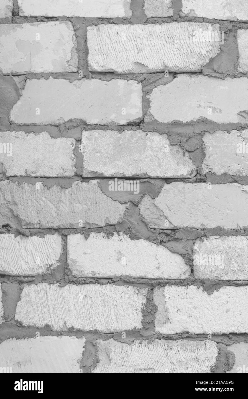 Old white brick wall made of silicate dirty cement blocks texture ...
