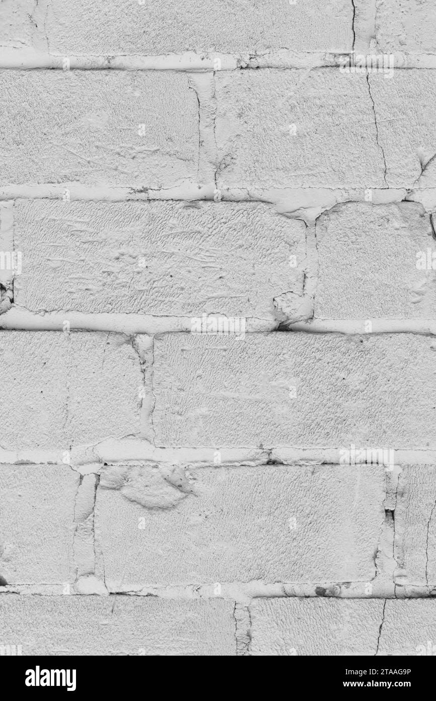 Old brickwork silicate blocks wall white light grey paint texture ...