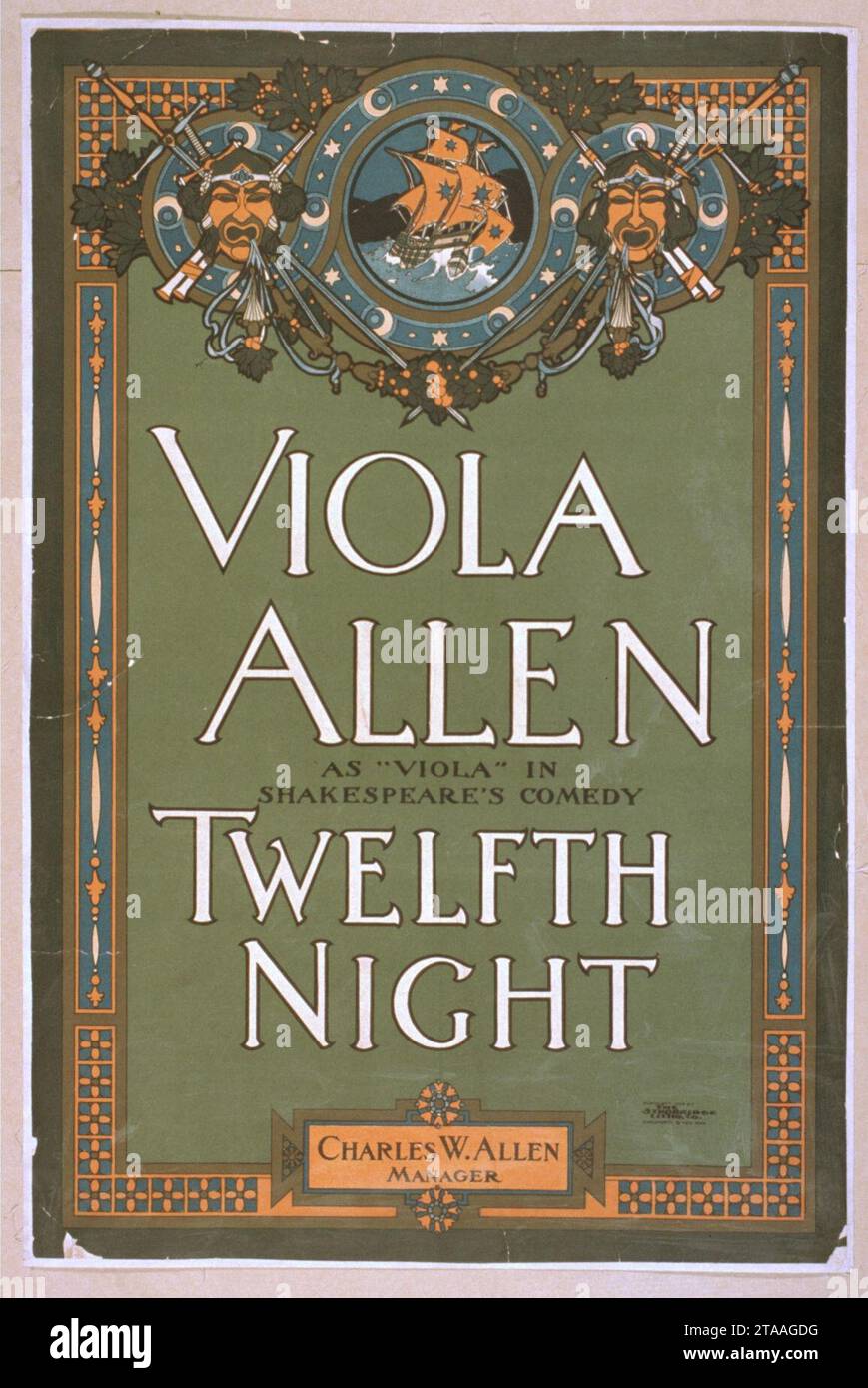Viola Allen as ''Viola'' in Shakespeare's comedy, Twelfth night Stock ...