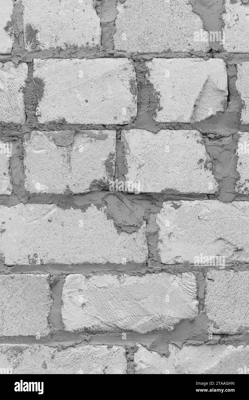 Old brickwork white silicate blocks brick cement texture background ...