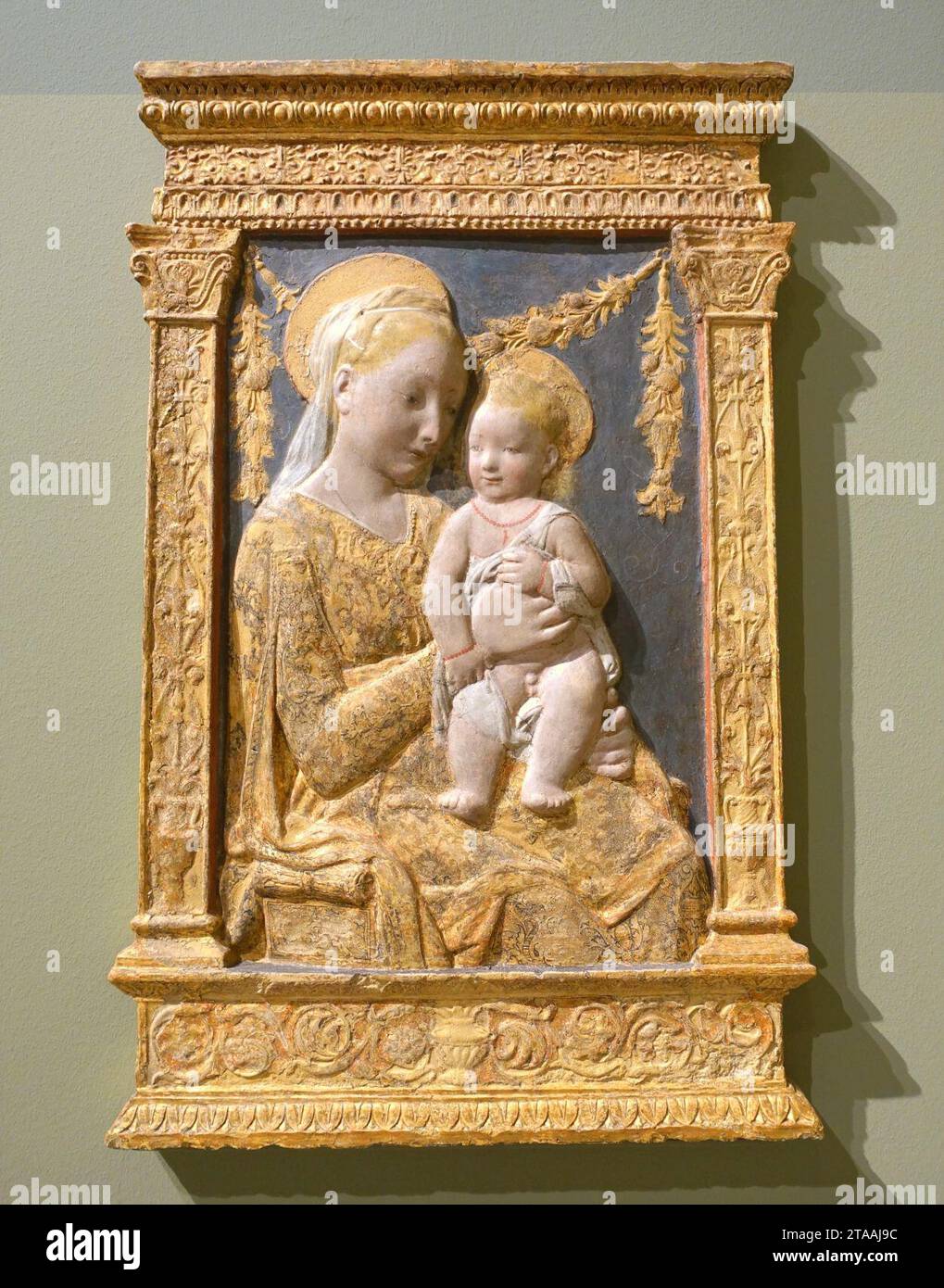 Virgin and Child before the Garland, by Antonio Rossellino studio ...
