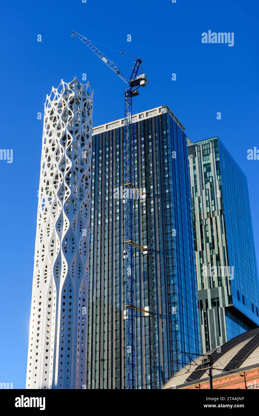 The Tower of Light (flues for the Civic Quarter Heat Network), the ...