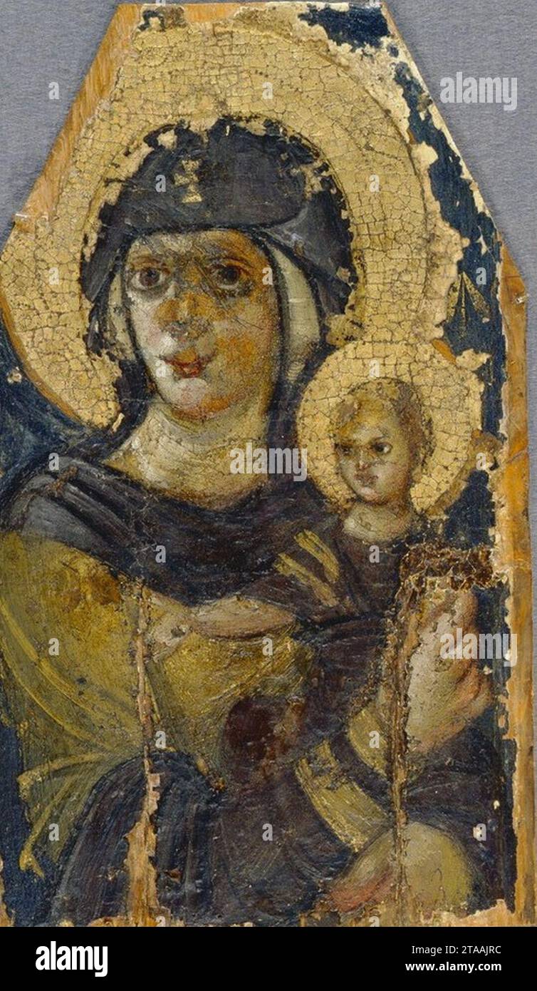 Virgin Mary with the infant Jesus, 6th century AD Stock Photo - Alamy