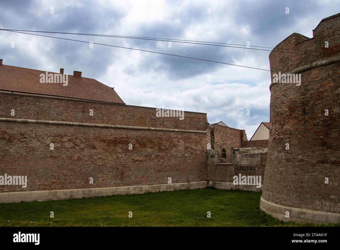 Fortificated brick walls of Oradea fortress. The Oradea citadel is ...