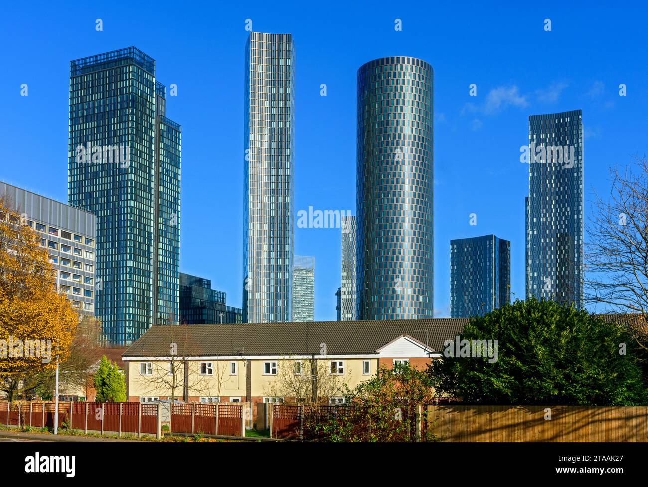 The Elizabeth Tower, The Blade, the Three60, and two of the Deansgate ...