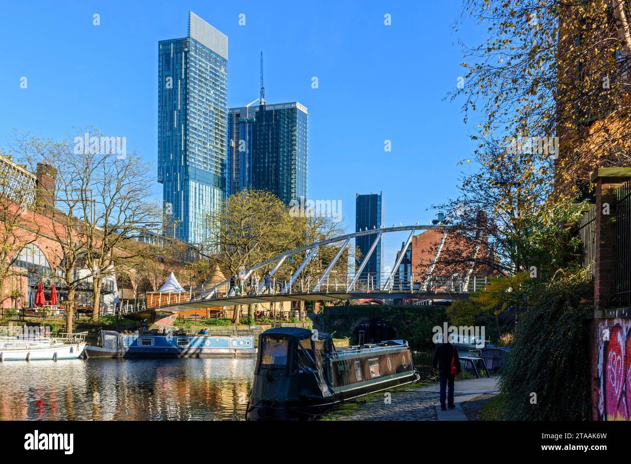 The Beetham Tower and the Viadux tower blocks from Castlefield Basin ...
