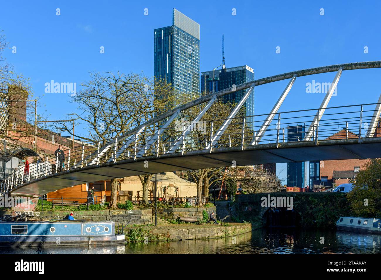 The Beetham Tower and the Viadux tower blocks from Castlefield Basin ...