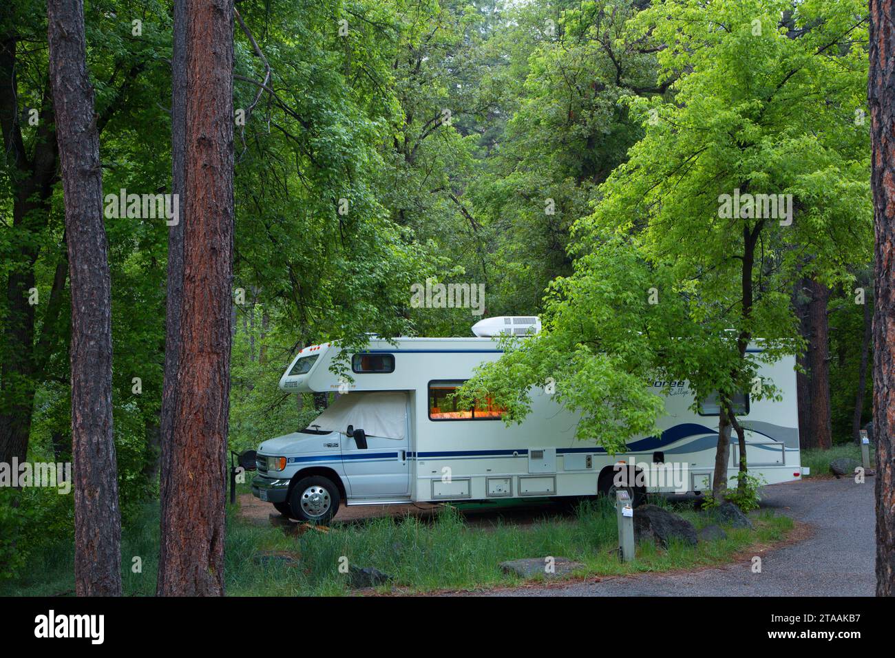 Motorhome in Pine Flat Campground in Oak Creek Canyon, Coconino ...