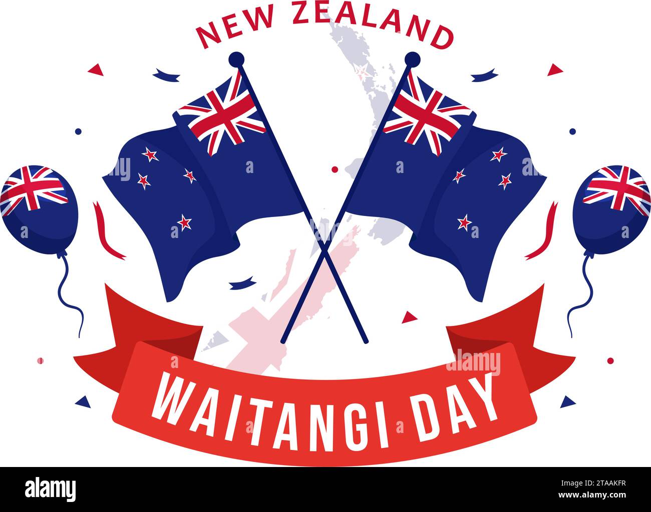 Happy Waitangi Day Vector Illustration on February 6 with New Zealand ...