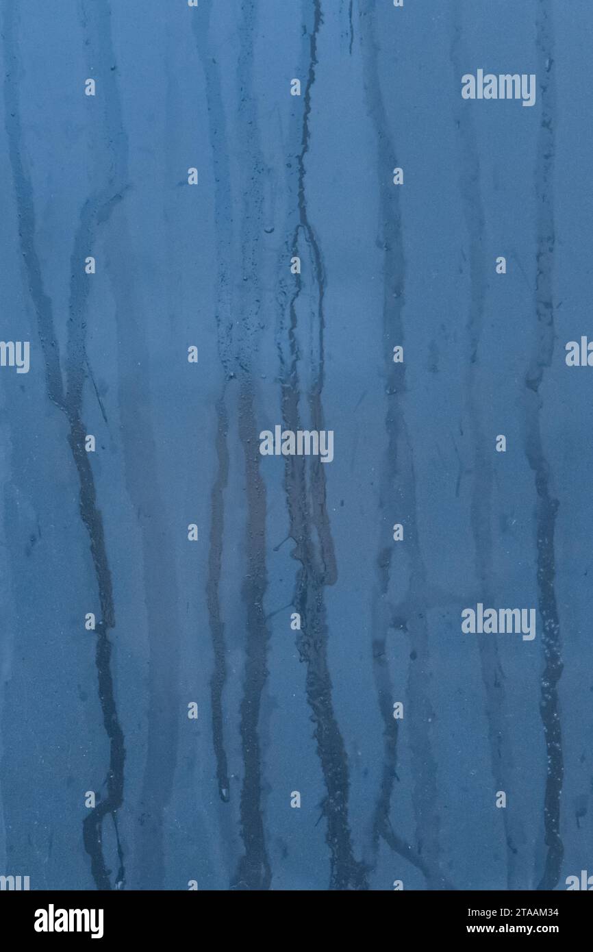 Blue streaks paint spilled surface ceramic tiles wall dirty texture ...