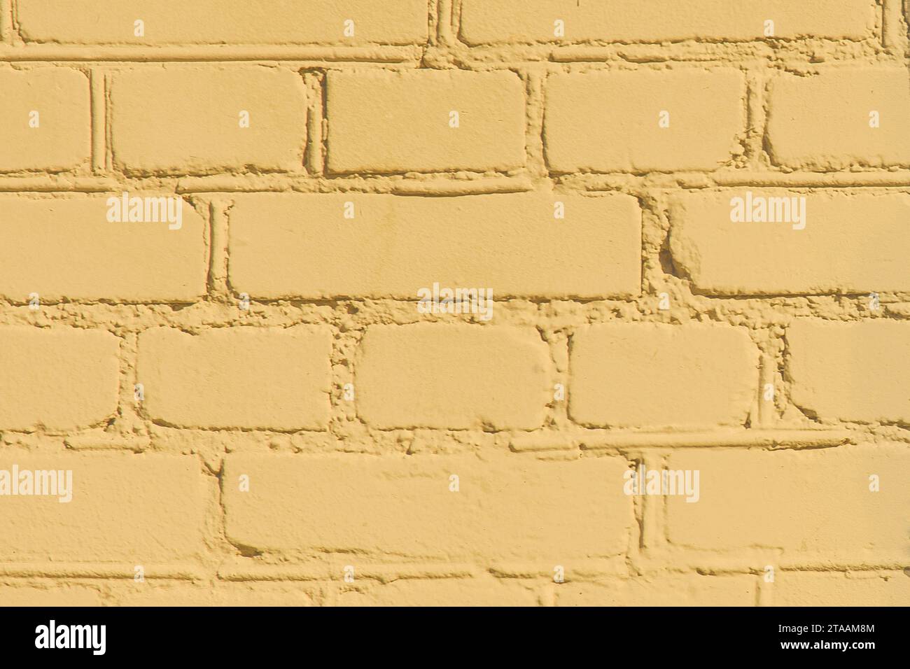 Light Yellow Bright Paint Warm Color Tint Brick Wall Texture Background ...