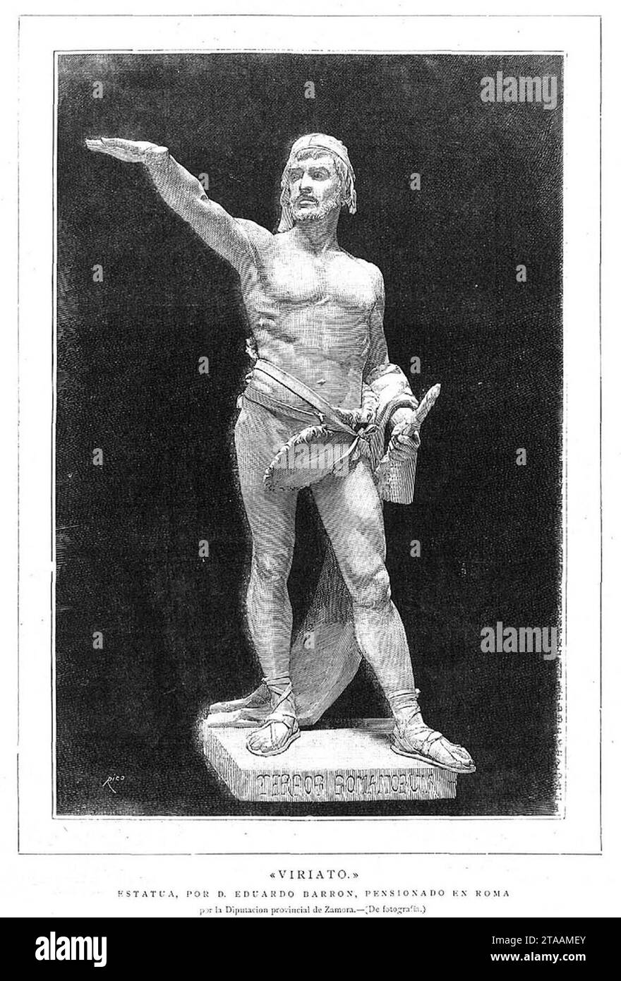 Viriato, estatua por Eduardo Barrón, en La Ilustración Española y ...