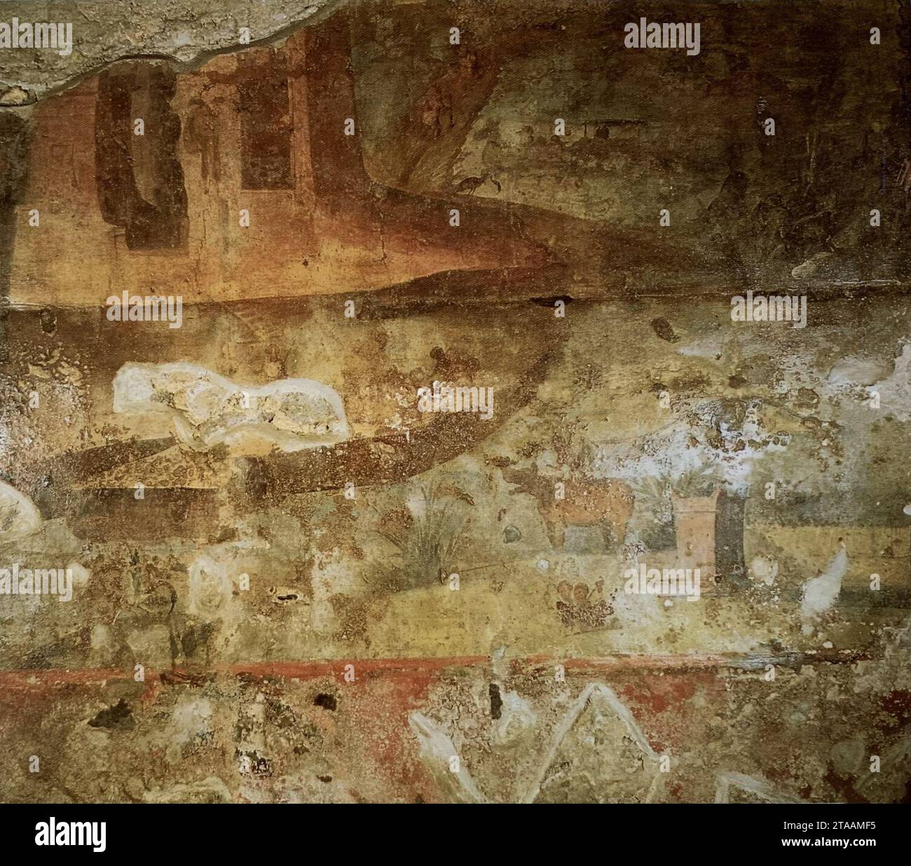 Viridarium h west wall pygmy landscape detail (2) House of the Ceii ...