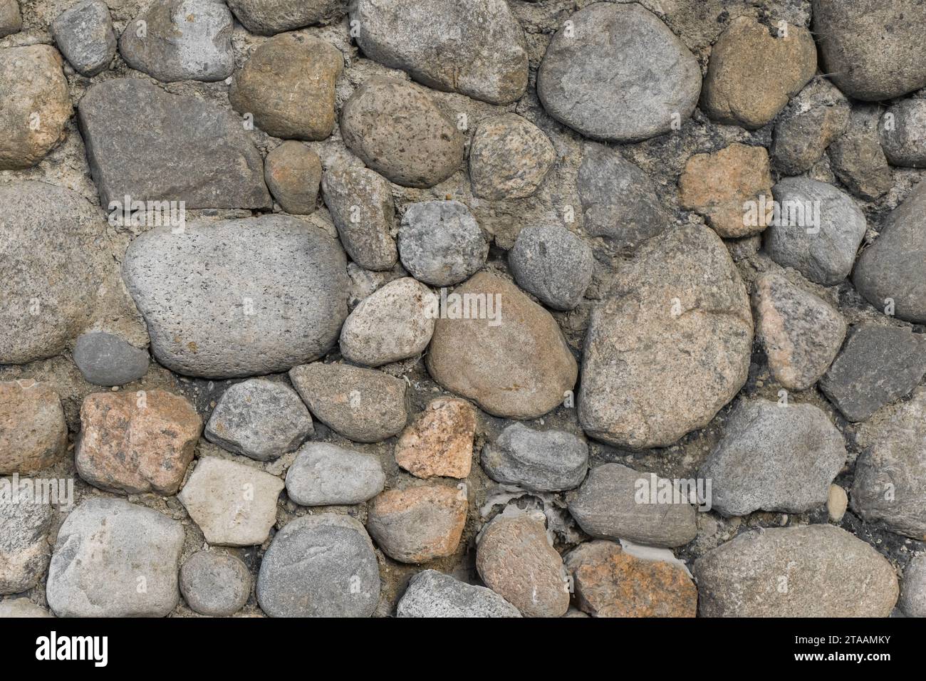 Stones cobblestones cement wall solid texture background rough street rock Stock Photo - Alamy