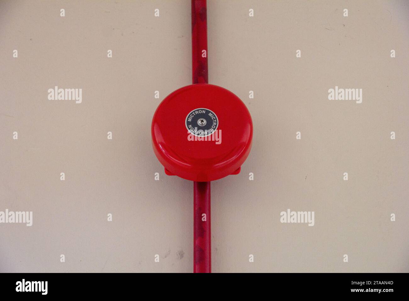 Red fire electric bell for fire alarm system Stock Photo - Alamy