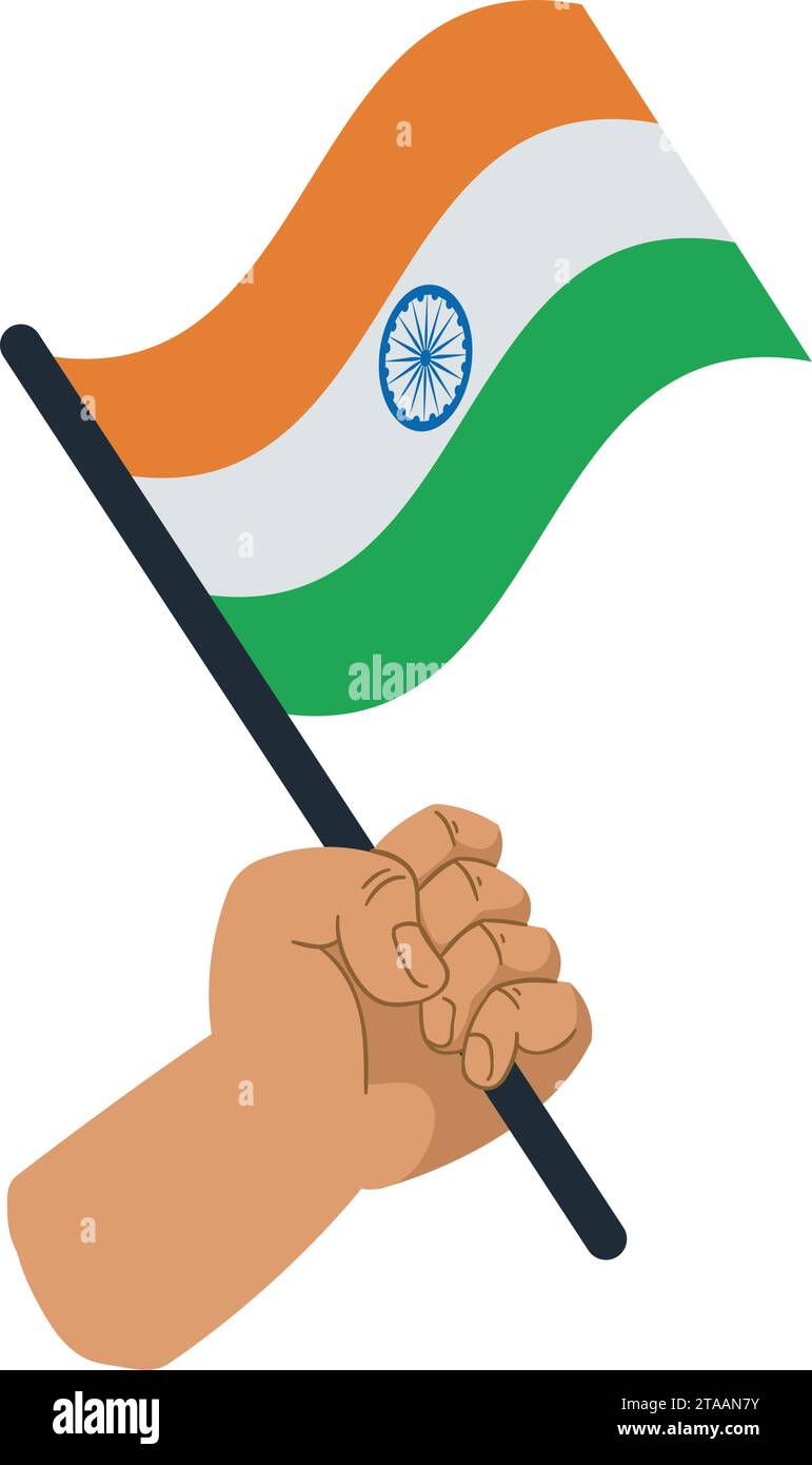 republic day india flag in hand Stock Vector Image & Art - Alamy