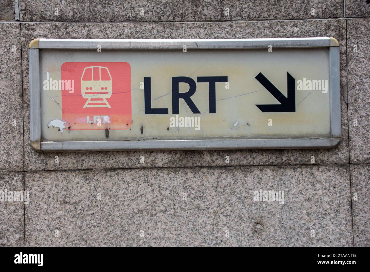 LRT sign at the LRT station in Kuala Lumpur, Malaysia Stock Photo - Alamy