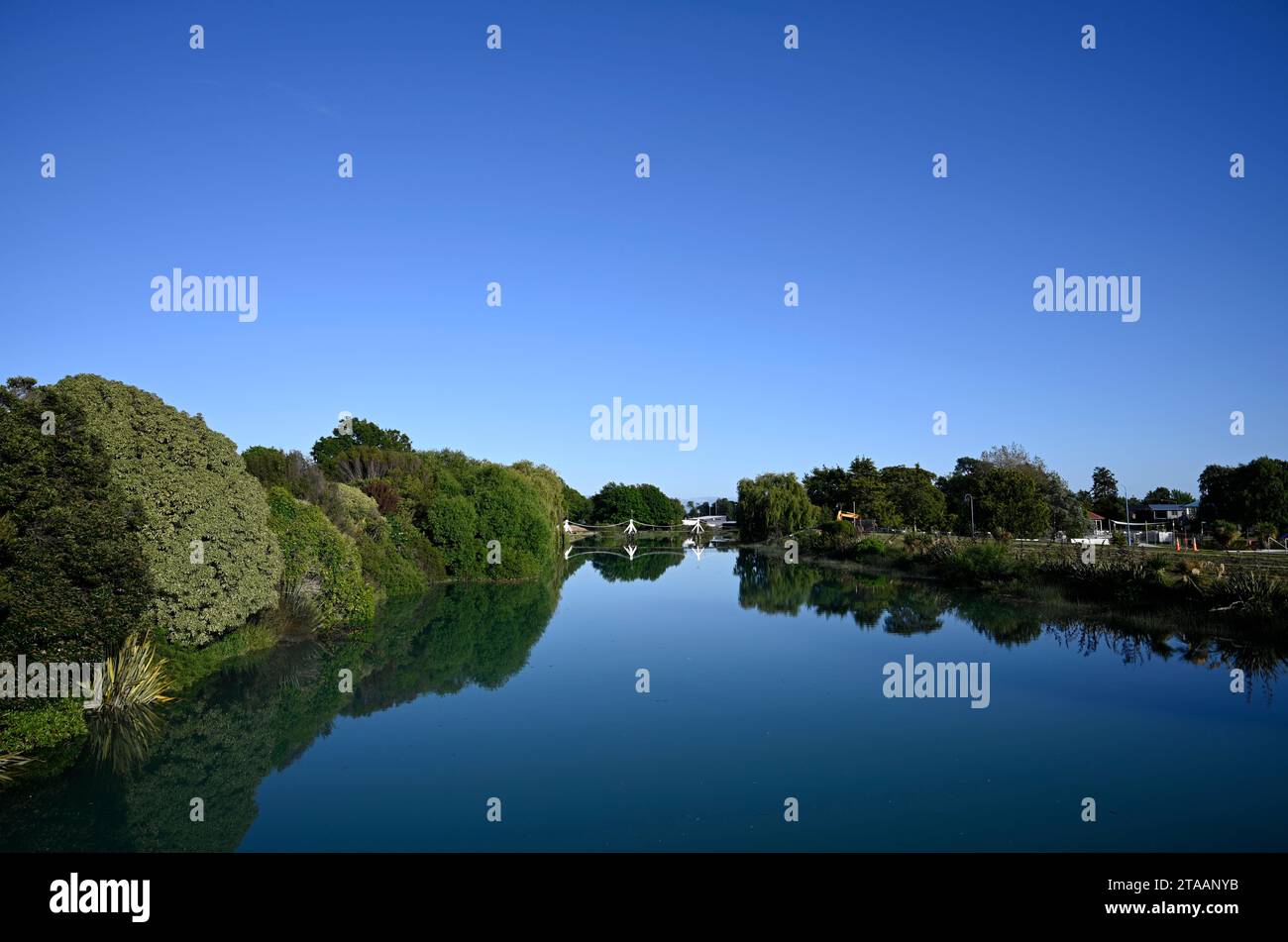 The Kaiapoi River, Canterbury, New Zealand Stock Photo - Alamy