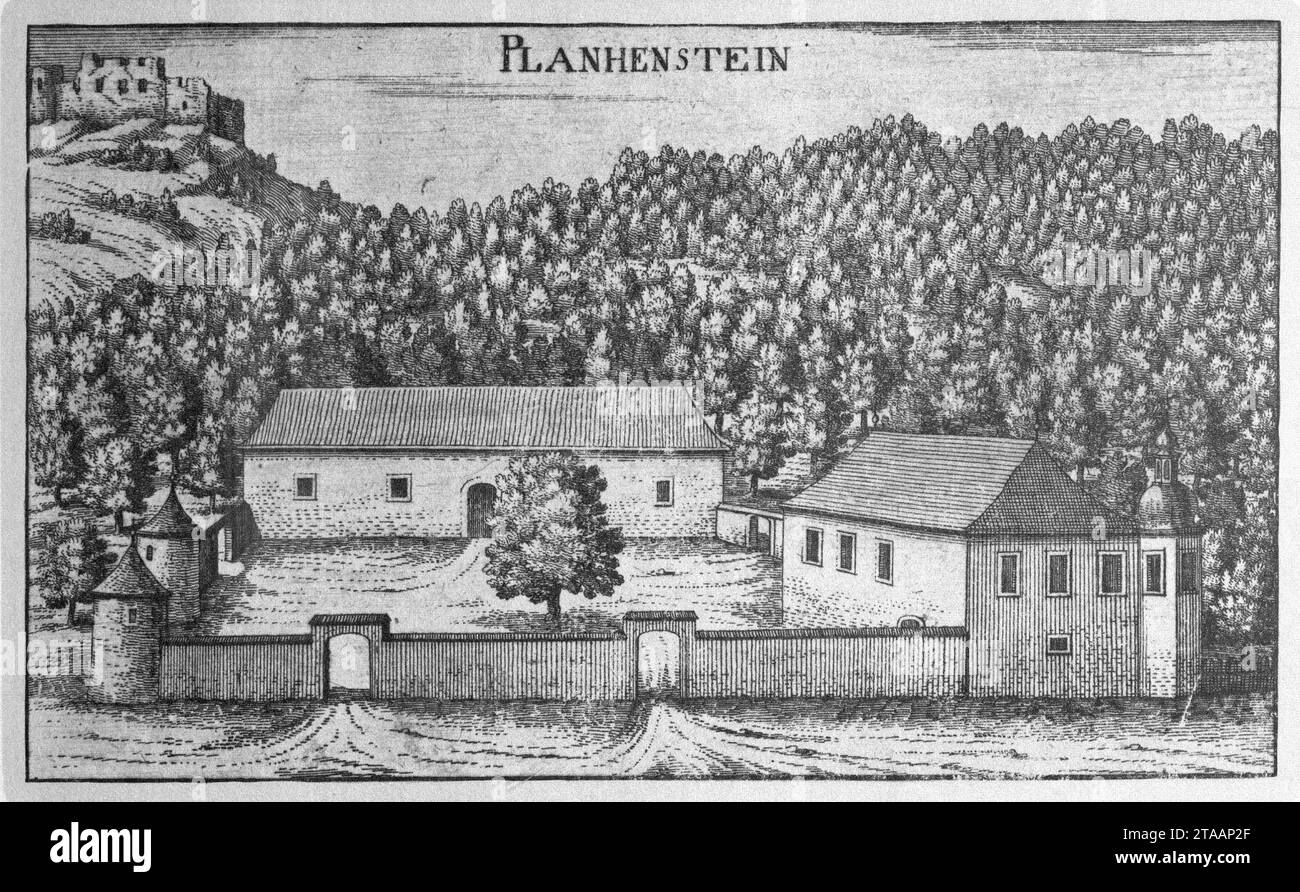 Vischer - Topographia Ducatus Stiriae - 309 Plankenstein bei Gonobitz - Zbelovo Stock Photo - Alamy