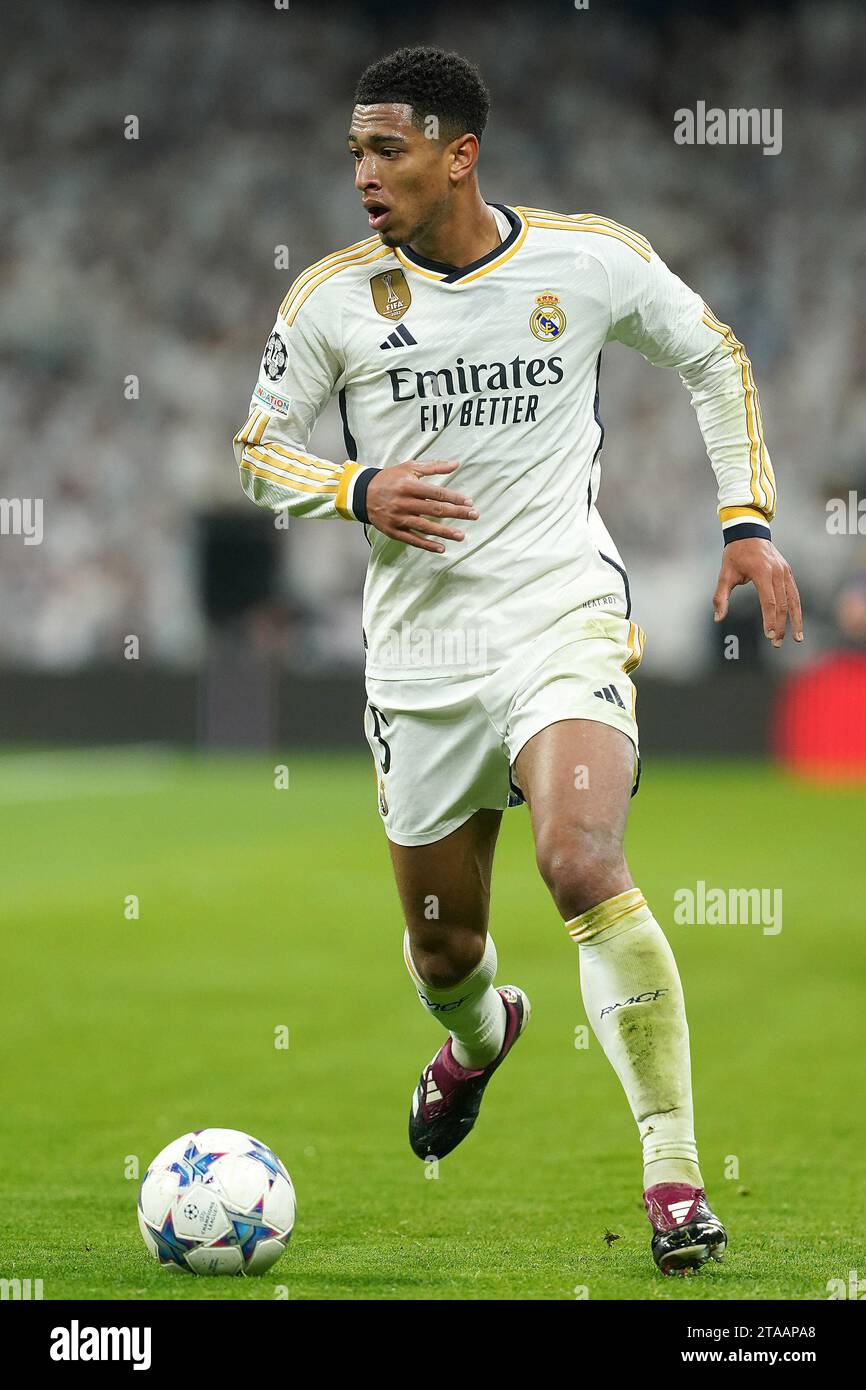 Madrid, Spain. 29th Nov, 2023. Real Madrid CF's Jude Bellingham during Champions League 2023/ ...