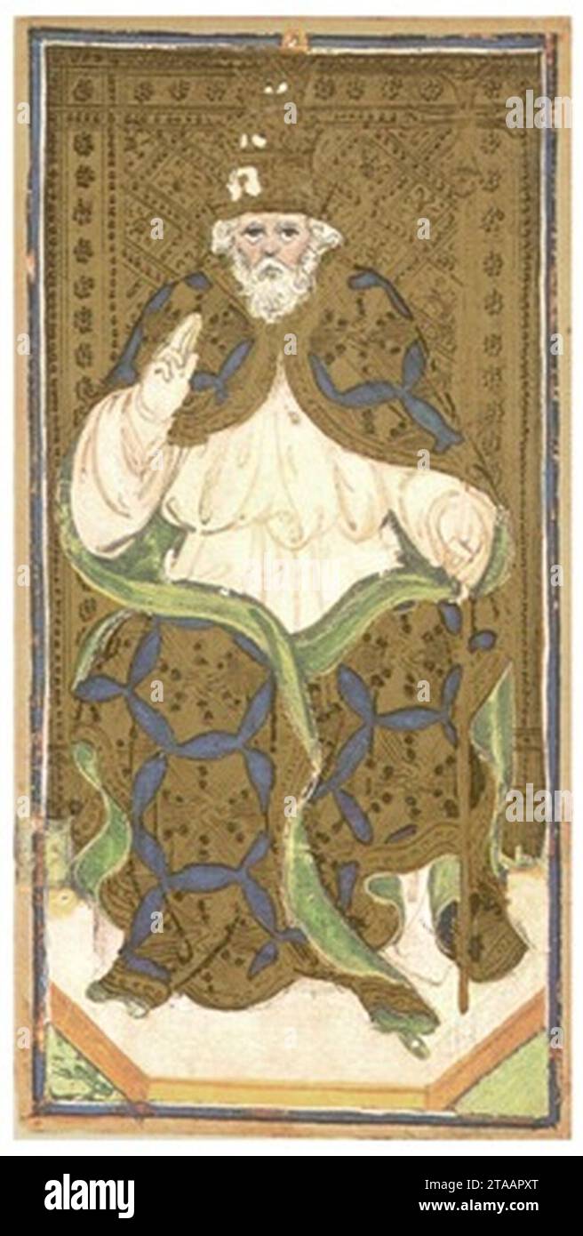 Visconti-Sforza tarot deck. The Hierophant Stock Photo - Alamy