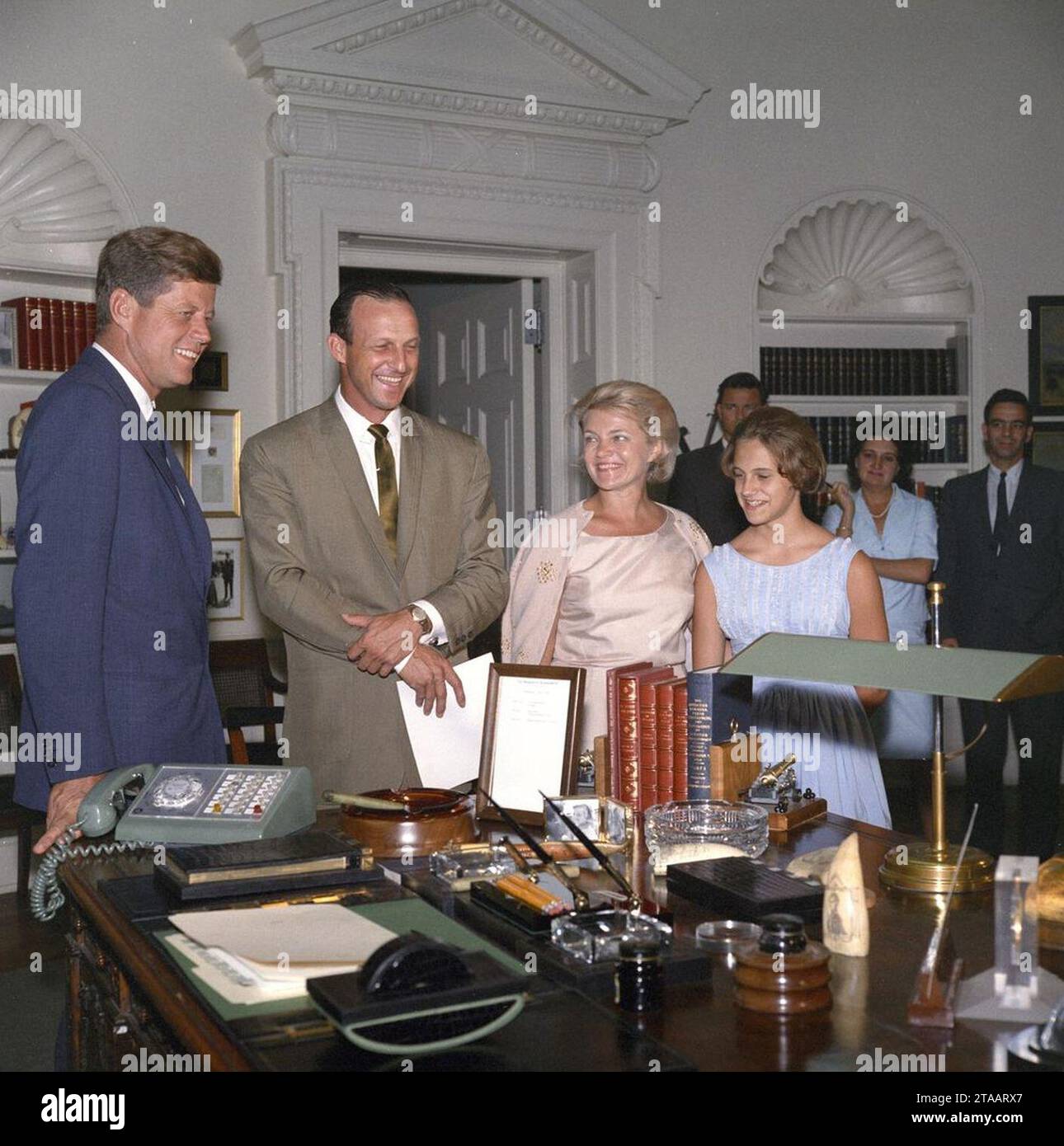 Visit of Stan Musial, Major League Baseball (MLB) player for the St ...