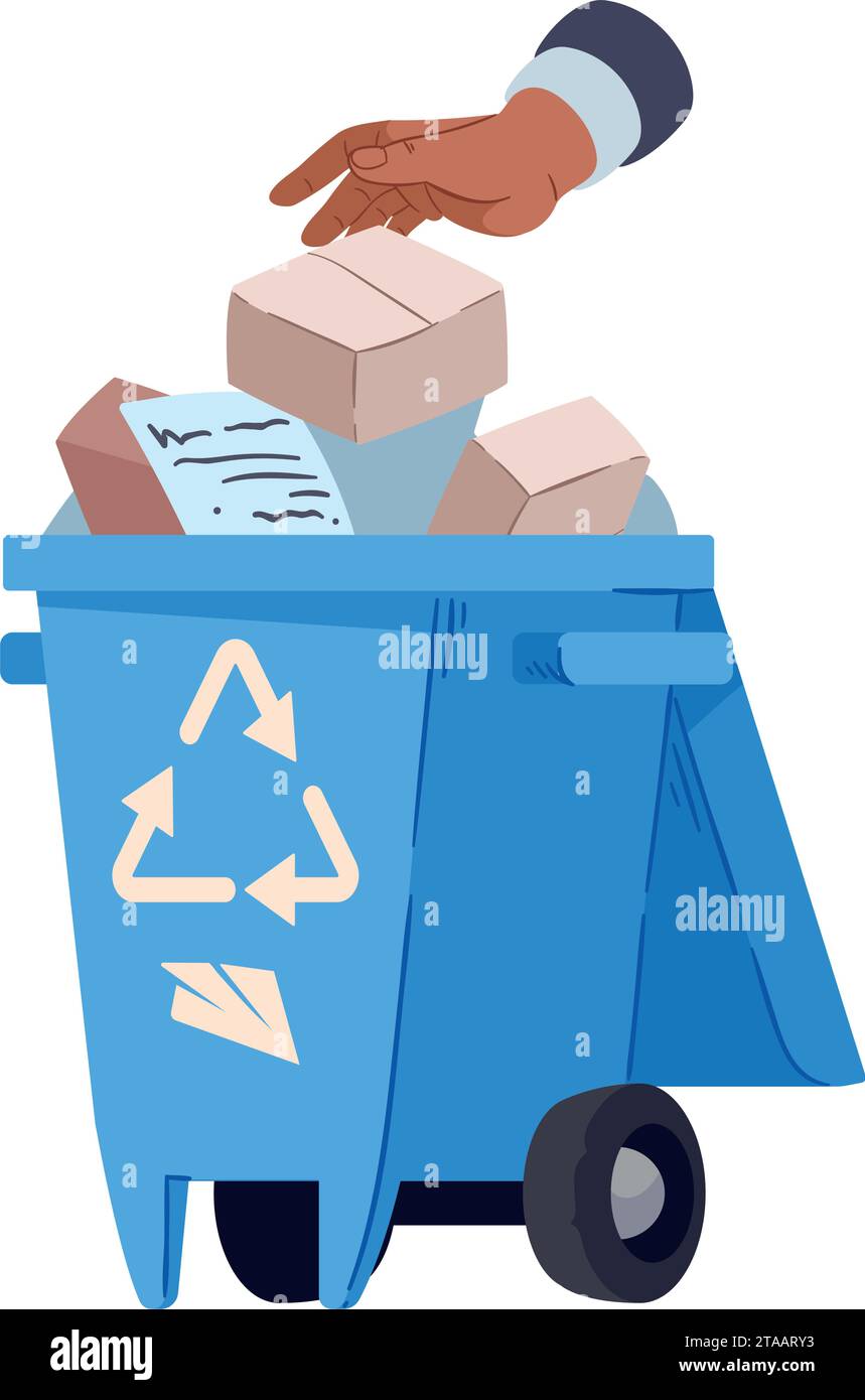 waste bin with paper Stock Vector Image & Art - Alamy