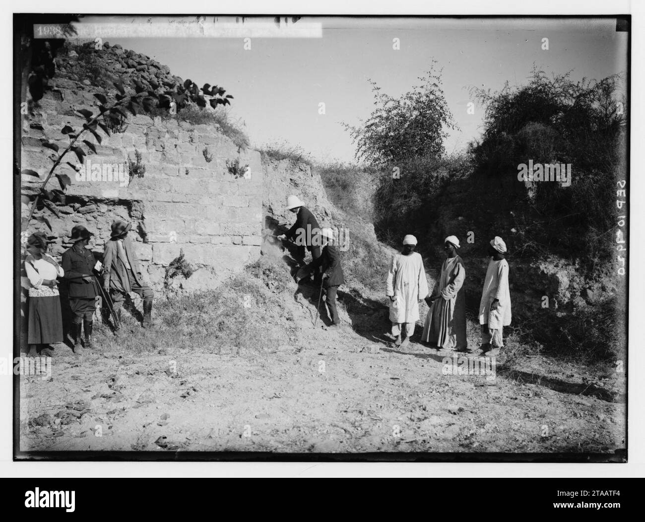 Visiting the ruins of Ascalon. Sir Herbert Samuel opening the ...