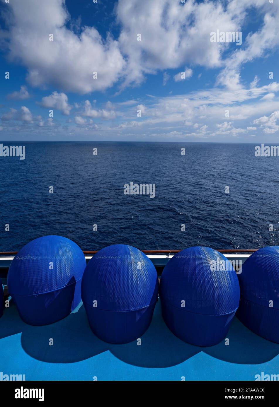 South Pacific Cruise / Cosy Clamshell Chairs face out to sea on the ...