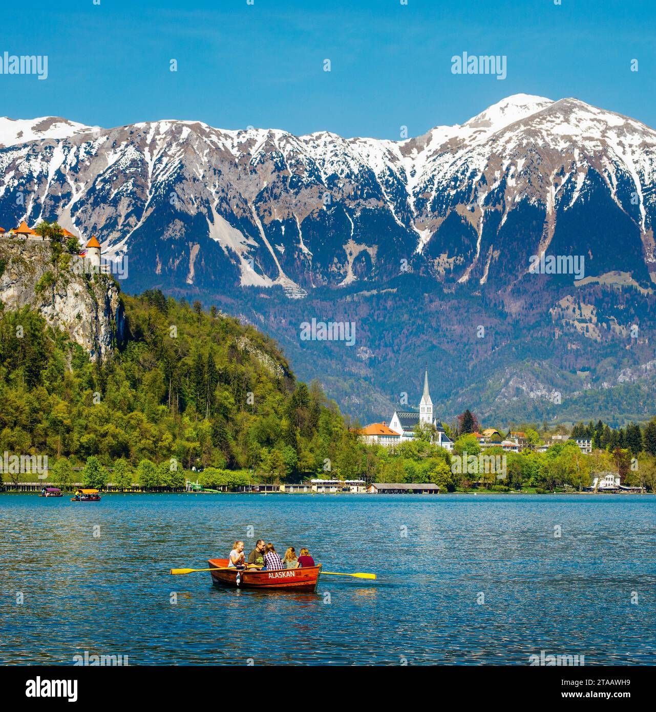 Bled lake boat hi-res stock photography and images - Alamy
