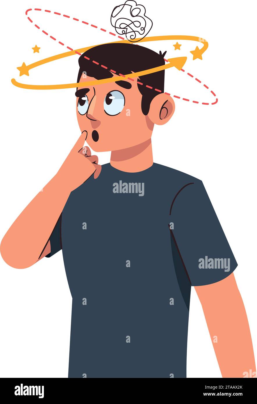 attention deficit hyperactivity disorder man character Stock Vector ...