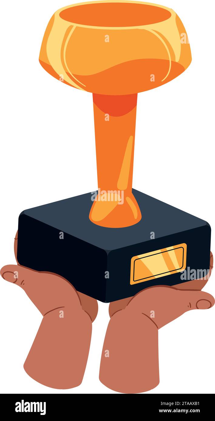 Hand Holding Trophy Prize Stock Vector Image And Art Alamy