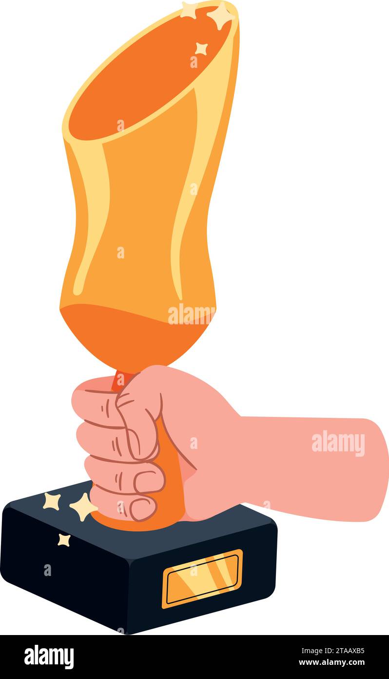 hand holding trophy award Stock Vector Image & Art - Alamy