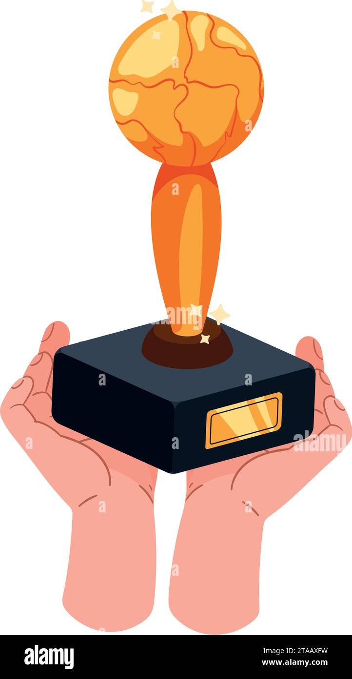 hand holding trophy competition Stock Vector Image & Art - Alamy