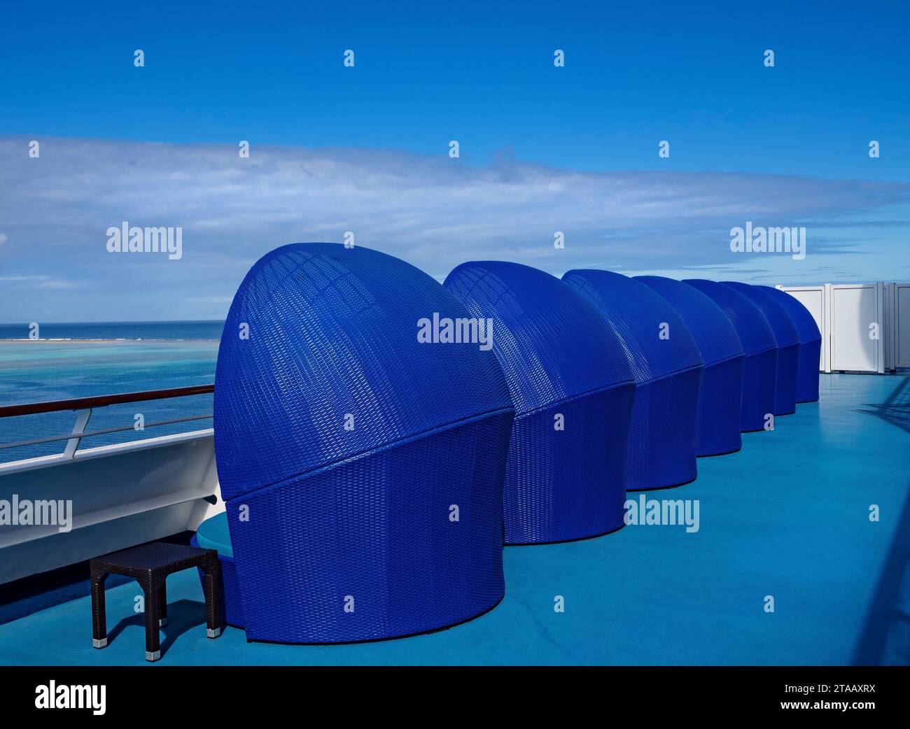 South Pacific Cruise / Cosy Clamshell Chairs face out to sea on the ...