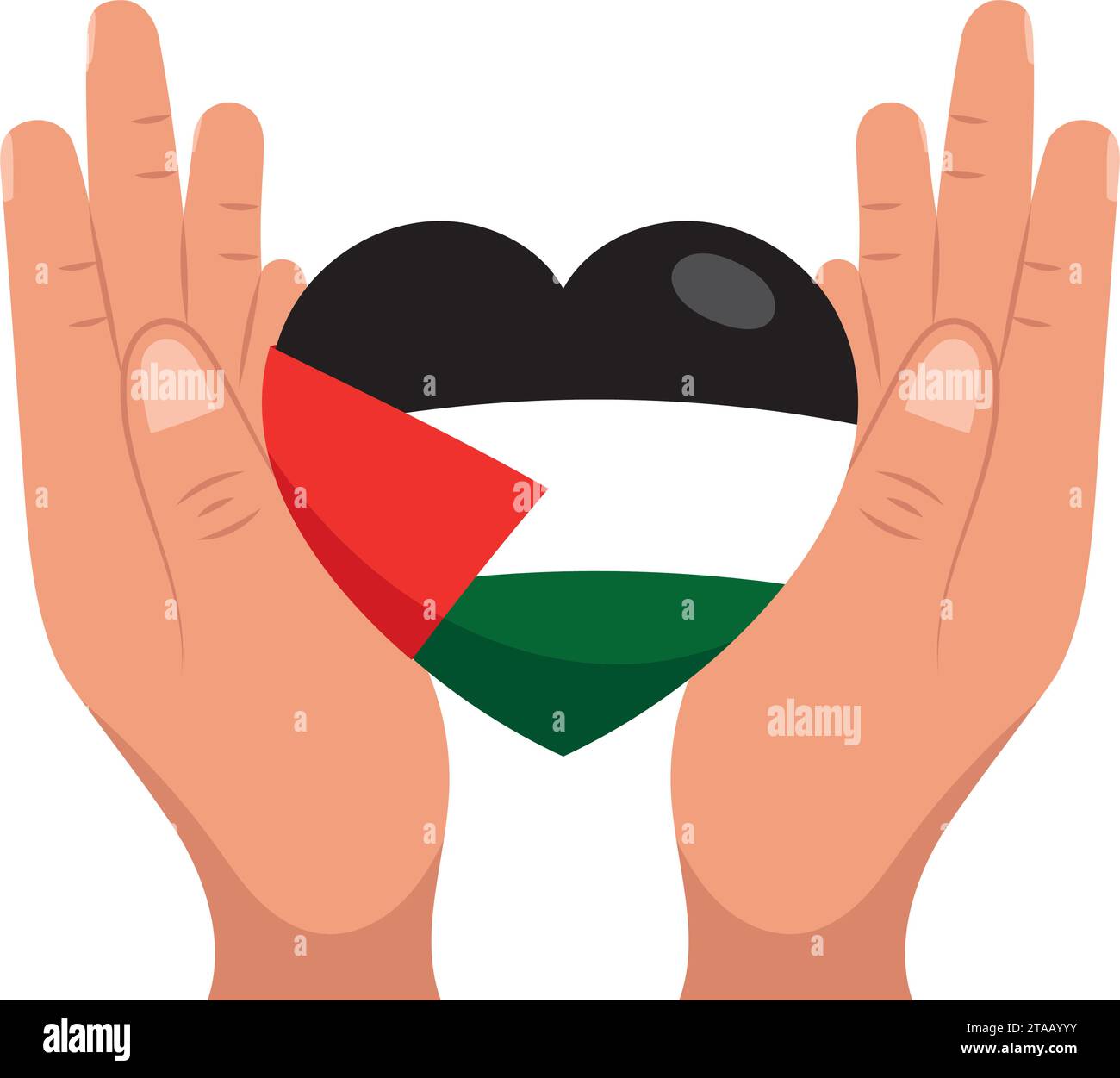 Palestine flag hand heart hi-res stock photography and images - Alamy