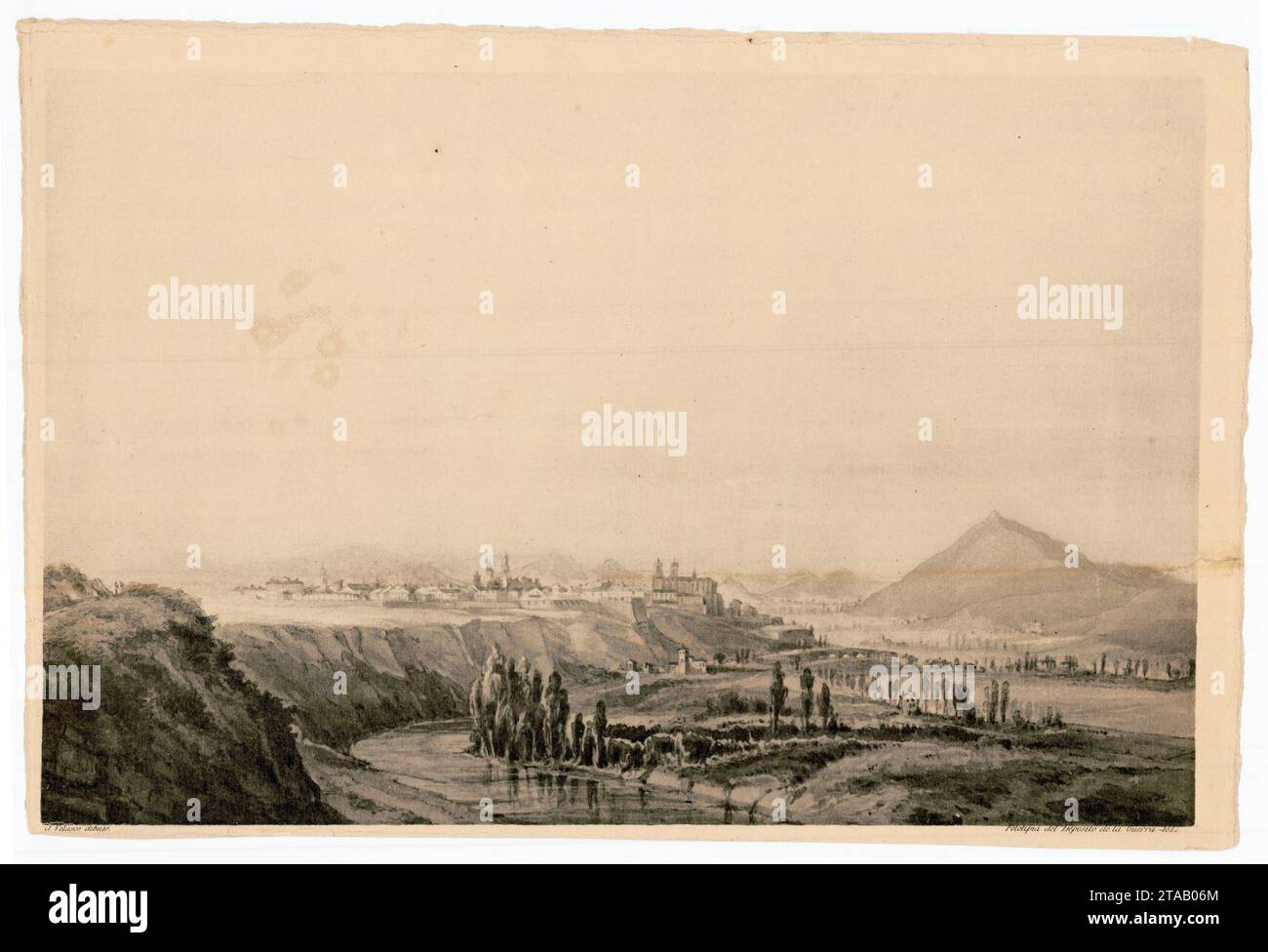 Vista de Pamplona, tomada desde la ripa de Beloso, 1887 Stock Photo - Alamy